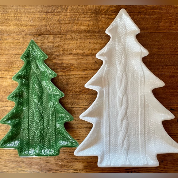 Hallmark | Holiday | Hallmark Christmas Tree Serving Dishes 2 White ...